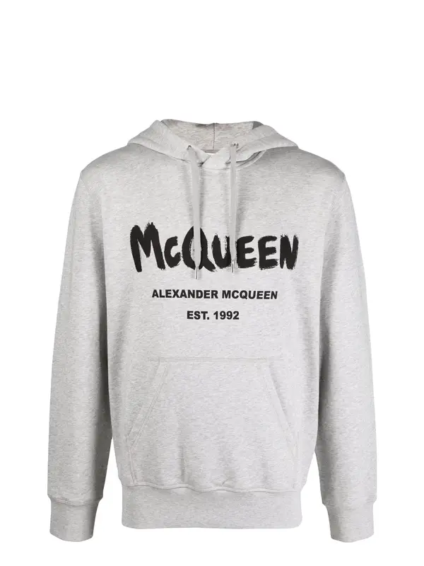 Alexander McQueen Logo-print Hoodie - Grey