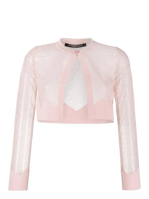 ANTONINO VALENTI Cropped Lace Bolero - Pink