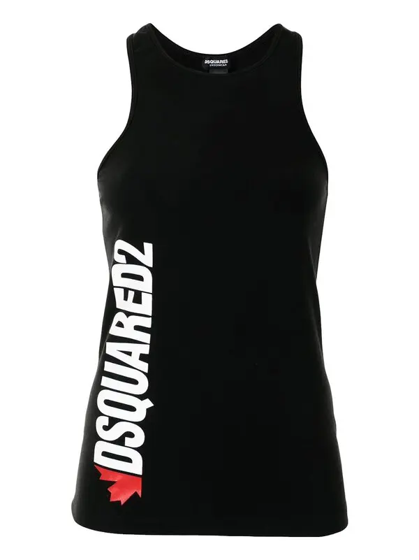 Dsquared2 Logo Print Racerback Tank - Black