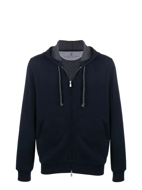Brunello Cucinelli Zippered Hoodie - Blue