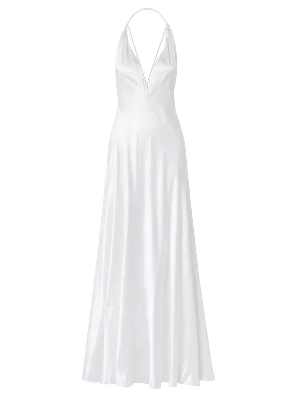Michael Lo Sordo Alexandra Silk-satin Gown - White