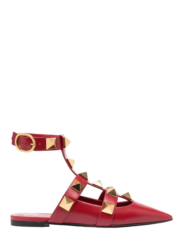 Valentino Garavani Roman Stud Ballerina Flats - Red