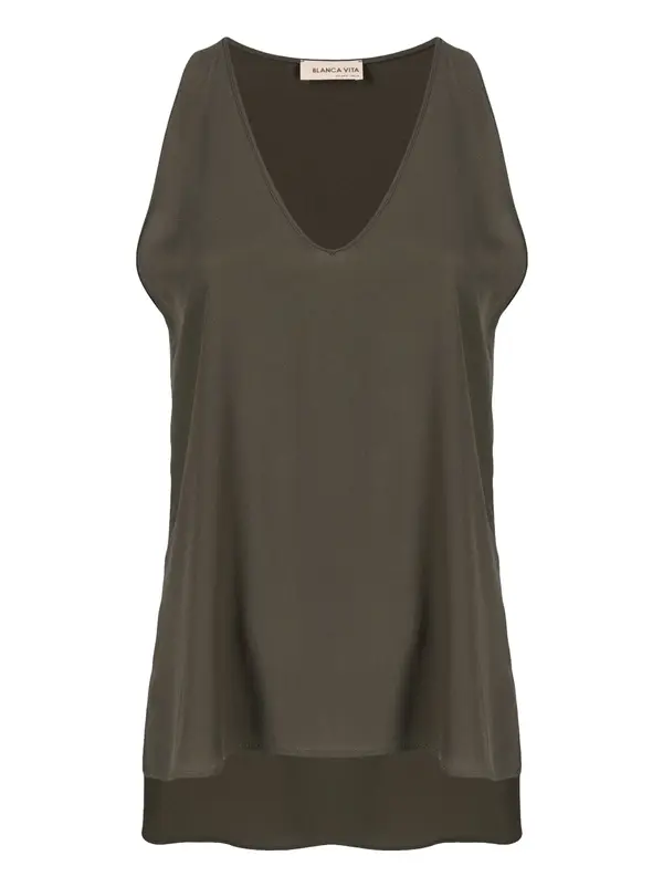 BLANCA VITA V-neck Tank - Green