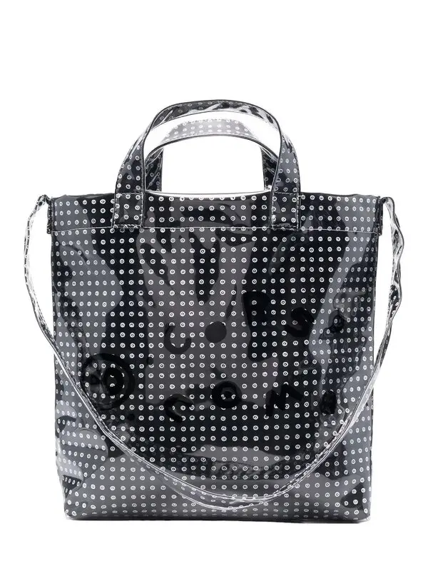 10 CORSO COMO Logo Print Coated Tote Bag - Black