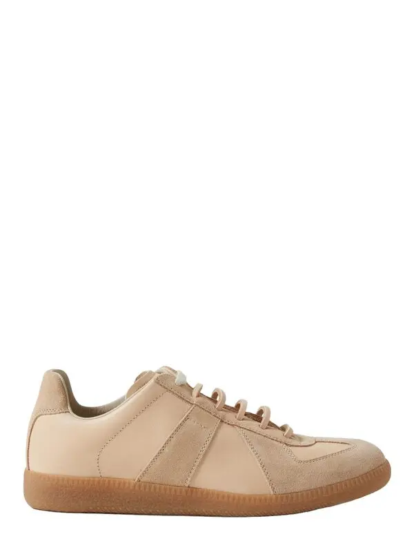 MAISON MARGIELA Replica Leather And Suede Sneakers - Neutrals