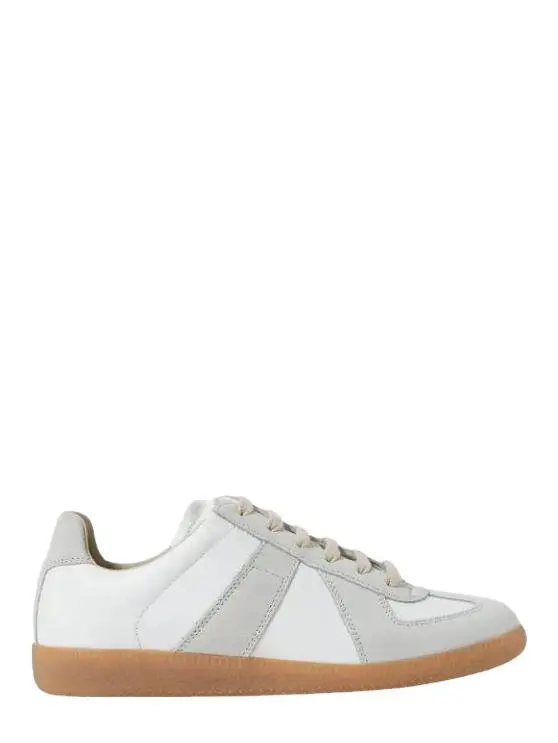 MAISON MARGIELA Replica Leather And Suede Sneakers - Off-white