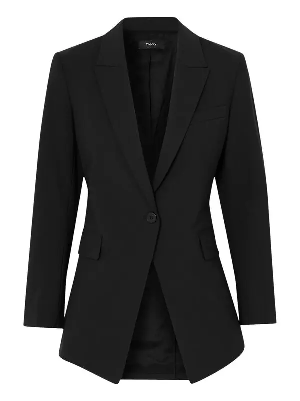 Theory Etiennette Grain De Poudre Wool-blend Blazer - Black