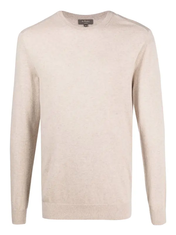 N.peal Round Neck Cashmere Jumper - Neutrals