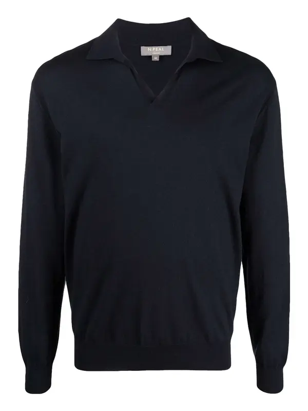 N.peal Polo Collar Jumper - Blue