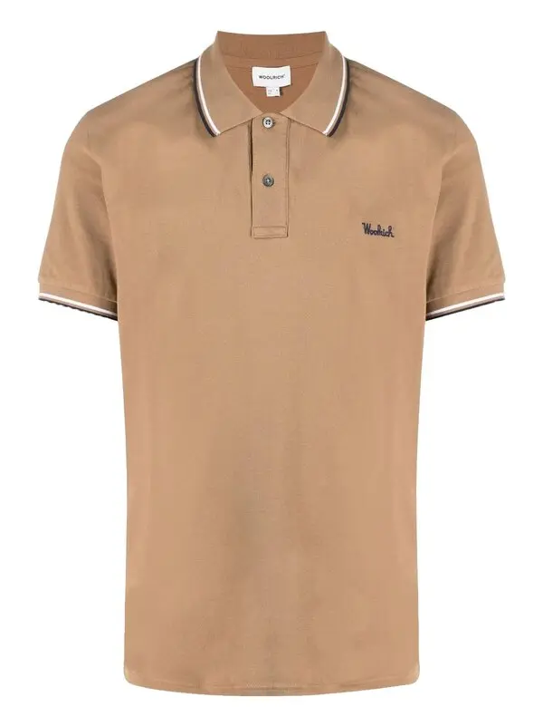 Woolrich Stripe-trim Polo Shirt - Brown