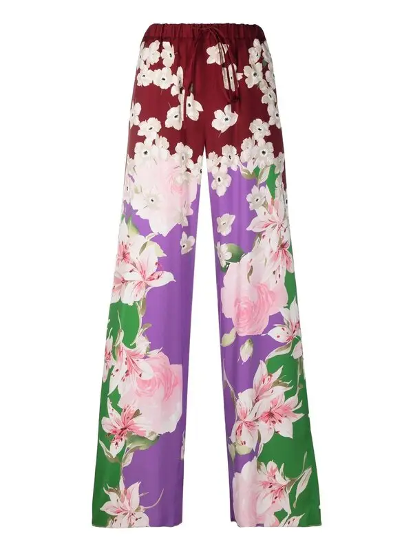 Valentino Garavani Floral-print Trousers - Red