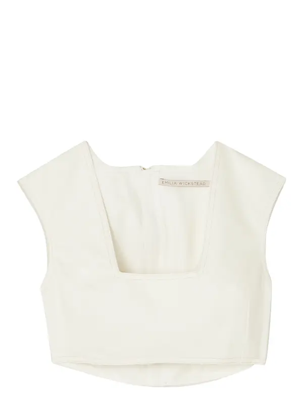 EMILIA WICKSTEAD Saffa Cropped Top - White
