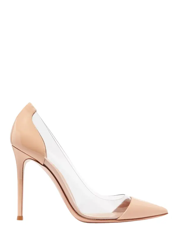 GIANVITO ROSSI Plexi 105 Patent-leather And Pvc Pumps - Neutrals