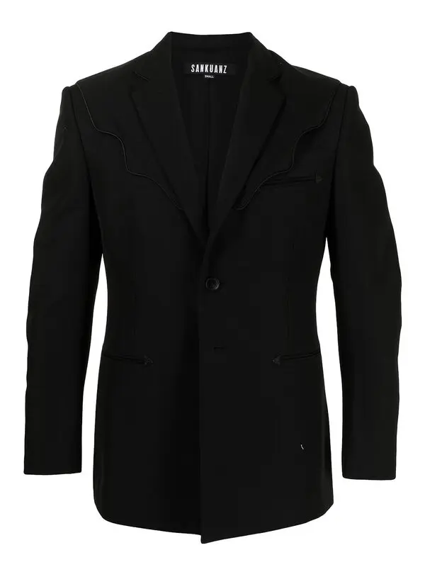 SANKUANZ Single-breasted Wool Blazer - Black
