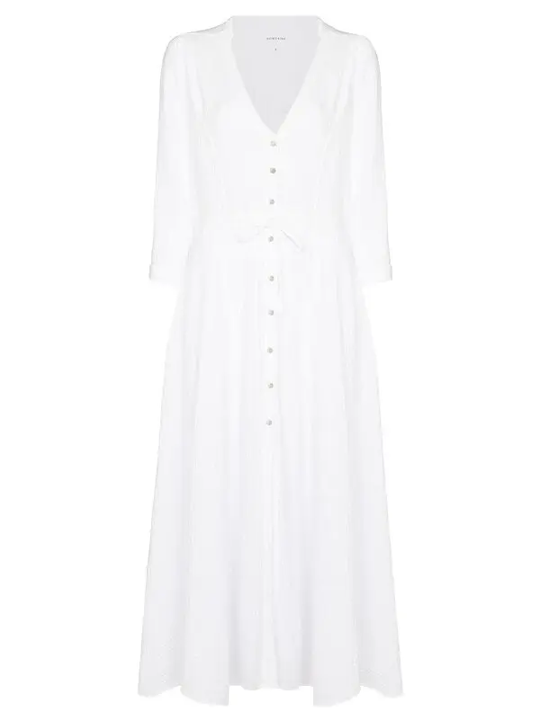 Honorine Georgia V-neck Midi Dress - White