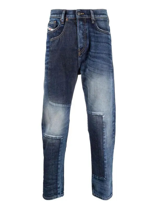 DIESEL® Patchwork Straight-leg Jeans - Blue