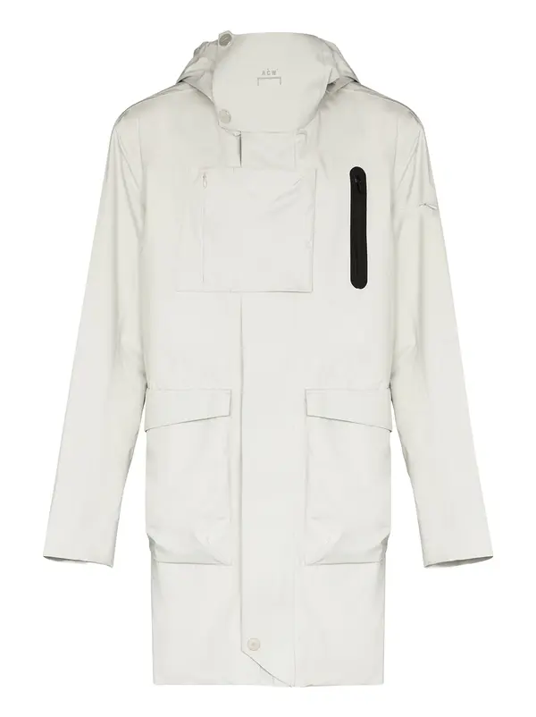 A-COLD-WALL* Concealed-fastening Hooded Mid-length Jacket - Neutrals