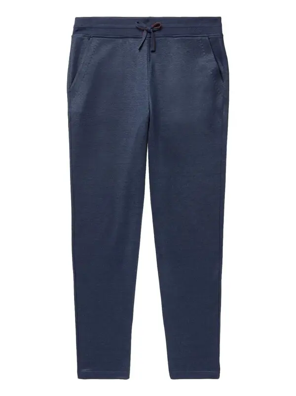 Loro Piana Tapered Stretch Linen-blend Sweatpants - Blue