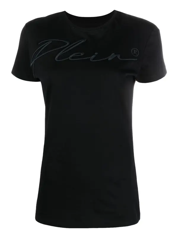 Philipp Plein Logo-embroidered T-shirt - Black