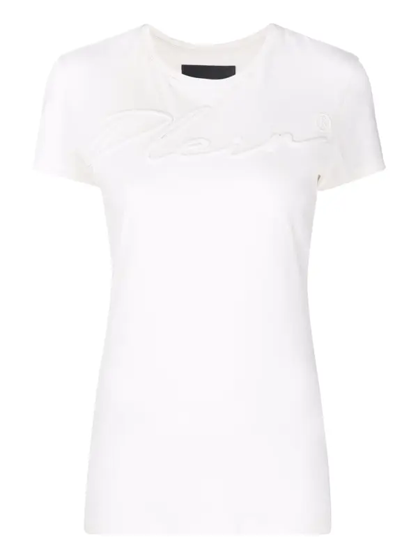 Philipp Plein Logo-embroidered T-shirt - Neutrals
