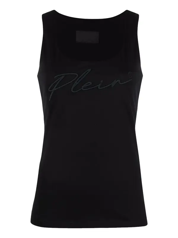 Philipp Plein Logo-embroidered Tank Top - Black