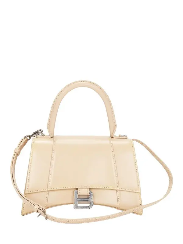 Balenciaga Small Hourglass Top Handle Bag - Light Beige
