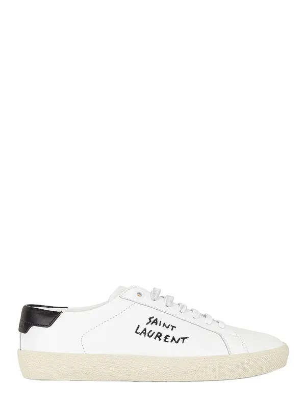 Saint Laurent Court Classic Signature Sneakers - Blanc Optique & Nero