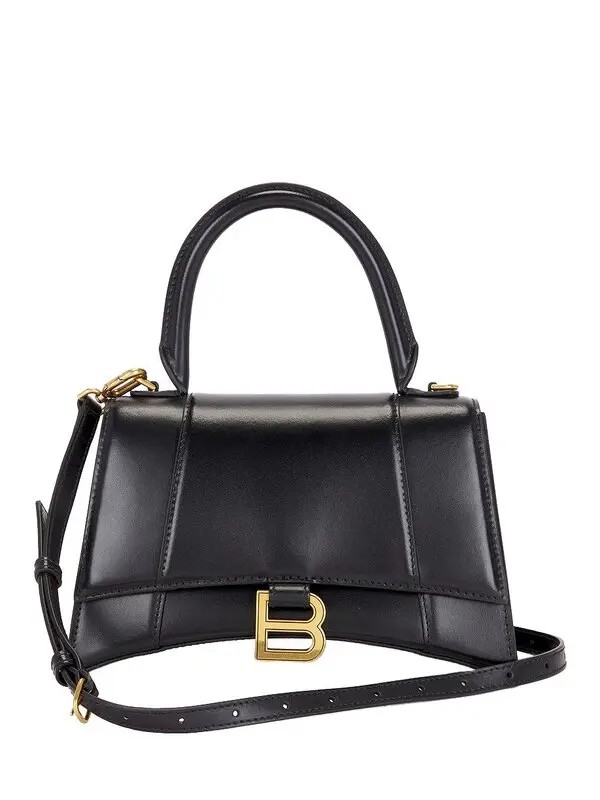 Balenciaga Small Hourglass Top Handle Bag - Black