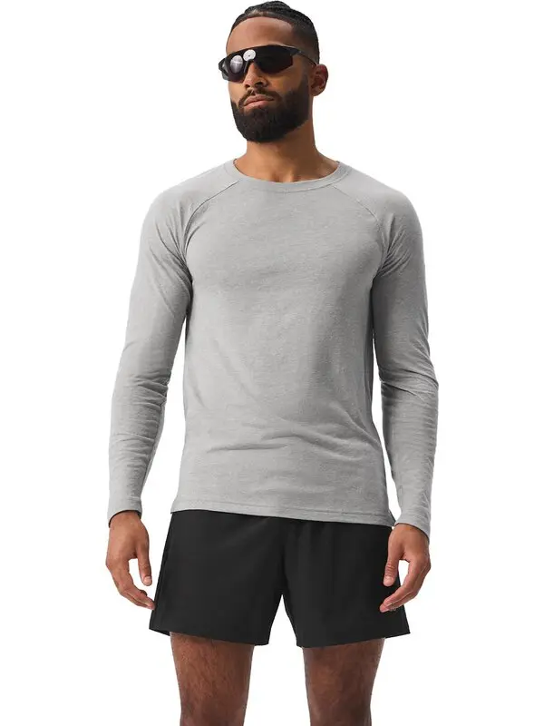 Alo Yoga Triumph Long Sleeve T-shirt - Athletic Heather Grey