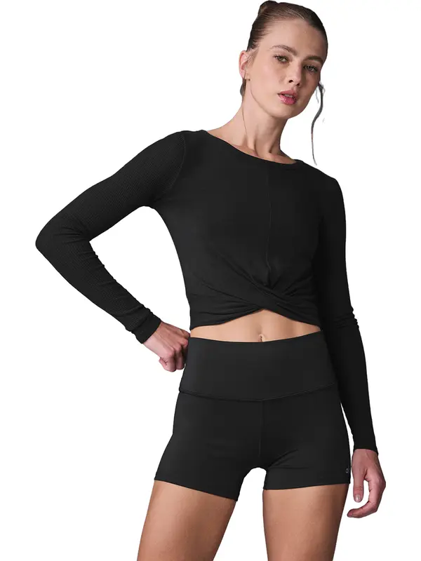 Alo Yoga Cover Long Sleeve Top - Black