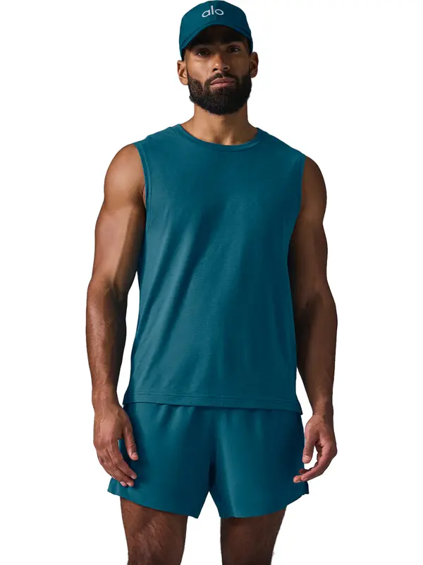 Alo Yoga The Triumph Muscle Tank Top - Oceanic Teal