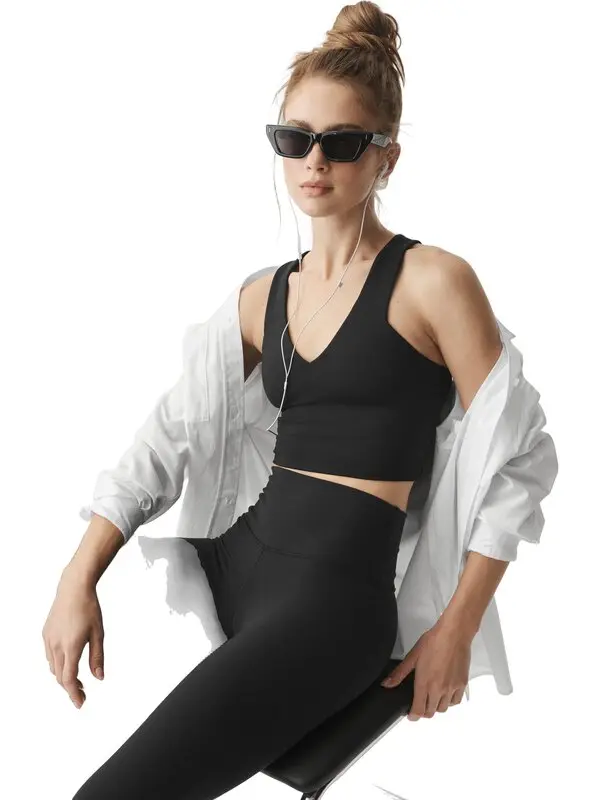 Alo Yoga Airbrush Real Bra Tank Top - Black