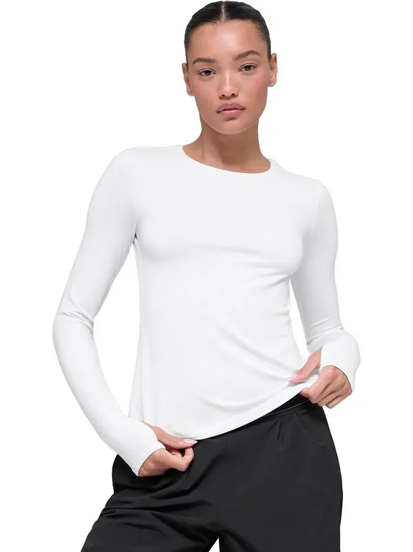 Alo Yoga Soft Finesse Long Sleeve Top - White