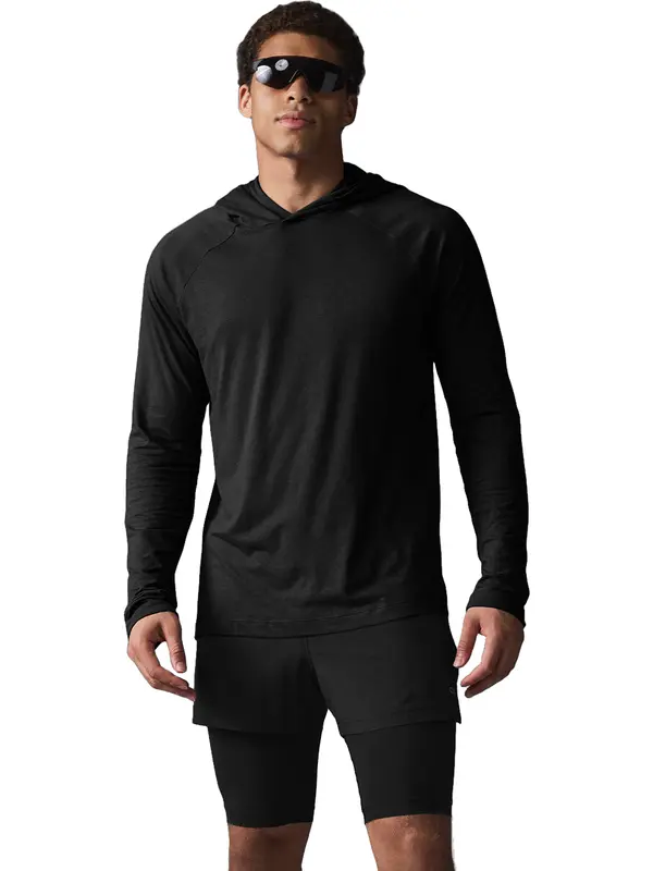 Alo Yoga Core Hooded Runner Sweatshirt - Black