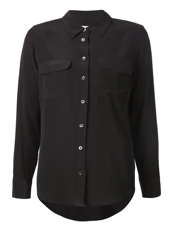 Equipment Signature Slim-fit Silk Shirt - Black