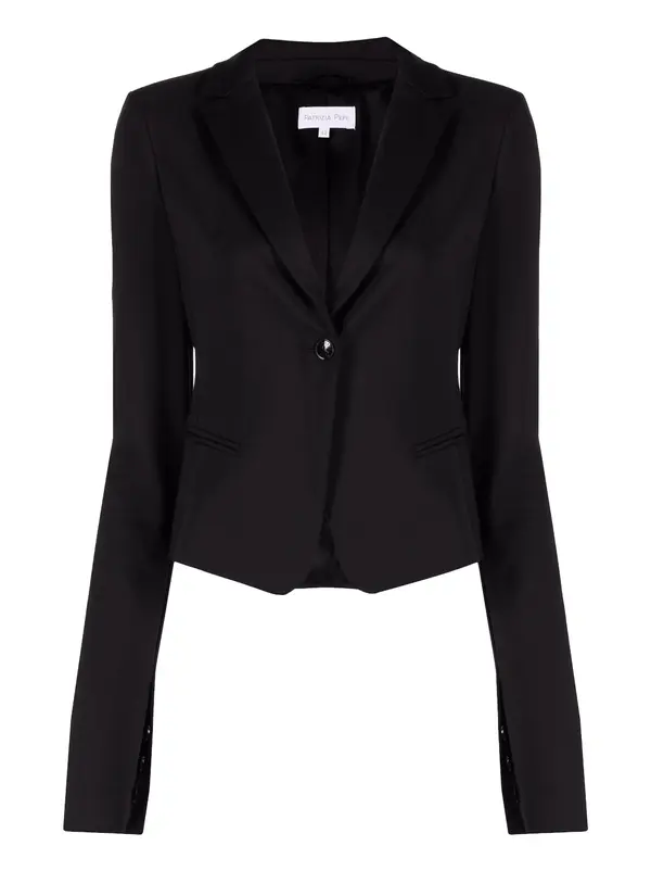 Patrizia Pepe Single-breasted Blazer With Slit Sleeves - Black