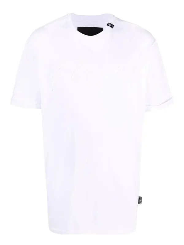 Philipp Plein Logo-embroidered Cotton T-shirt - White