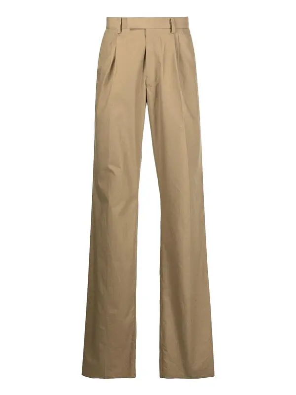 Amiri Box-pleat Straight-leg Trousers - Brown