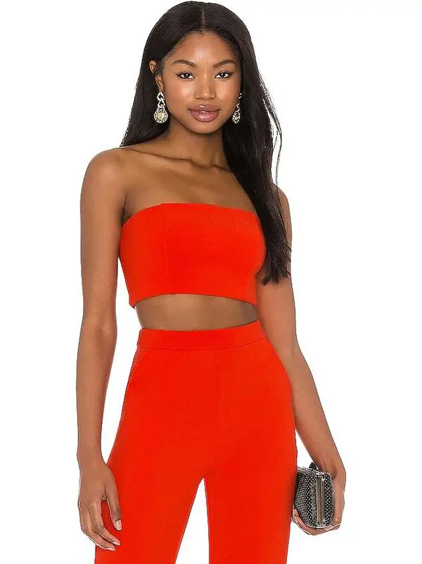 Nbd Topaz Bandeau Top - Red Orange