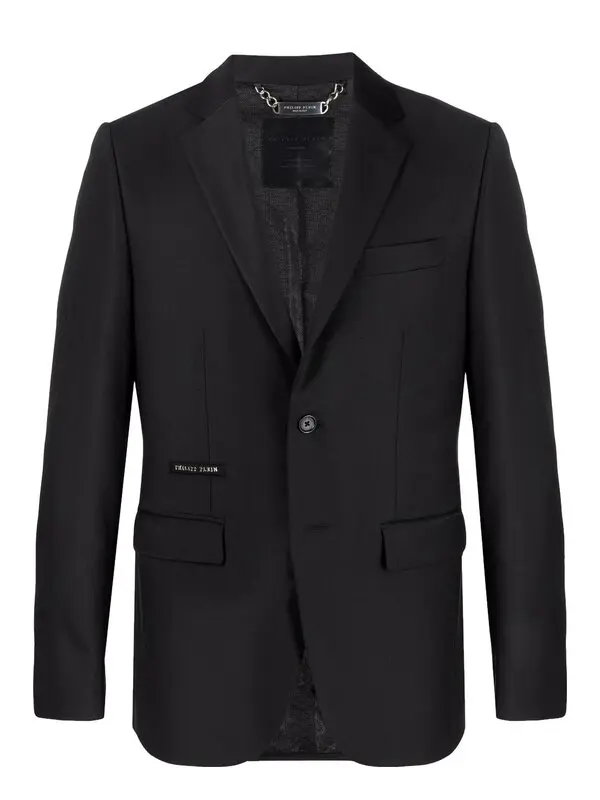 Philipp Plein Crystal Skull Single-breasted Blazer - Black