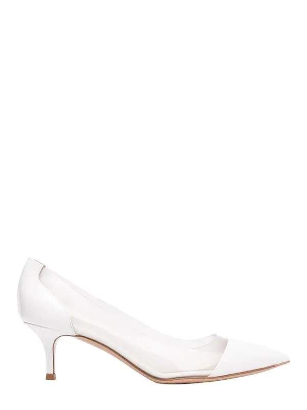 GIANVITO ROSSI Plexi 55mm Leather Pumps - White