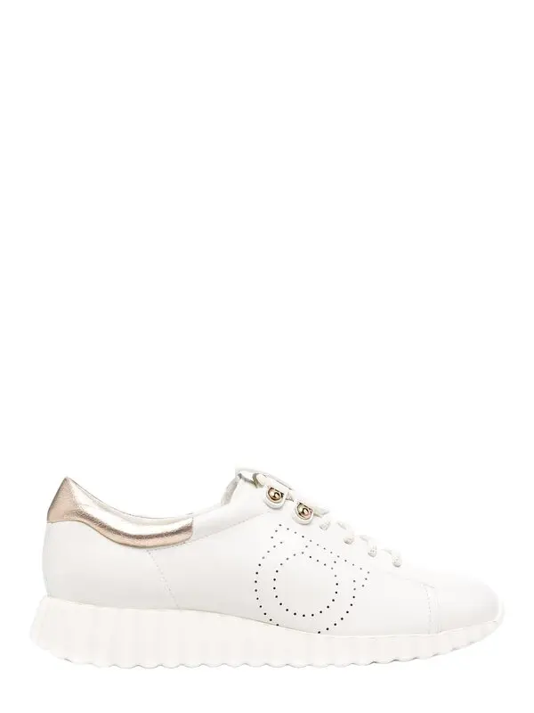 FERRAGAMO Gancini Low-top Sneakers - White
