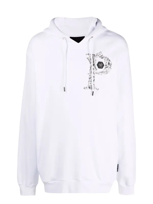 Philipp Plein Money Logo-print Hoodie - White