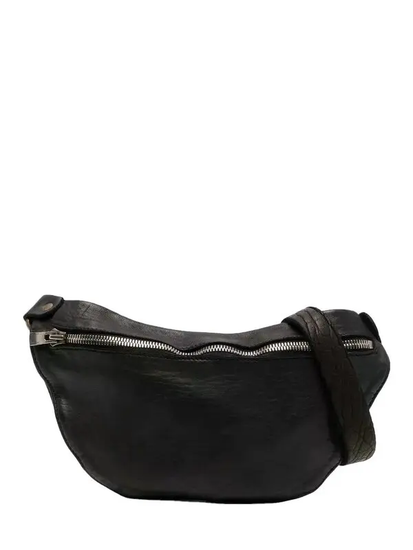 Guidi Cracked-effect Belt Bag - Black