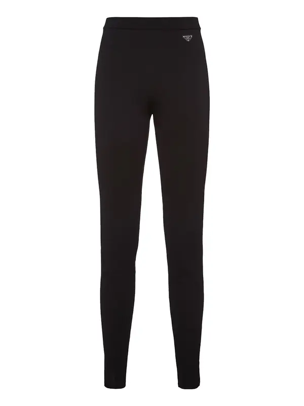 Prada Triangle-logo Leggings - Black