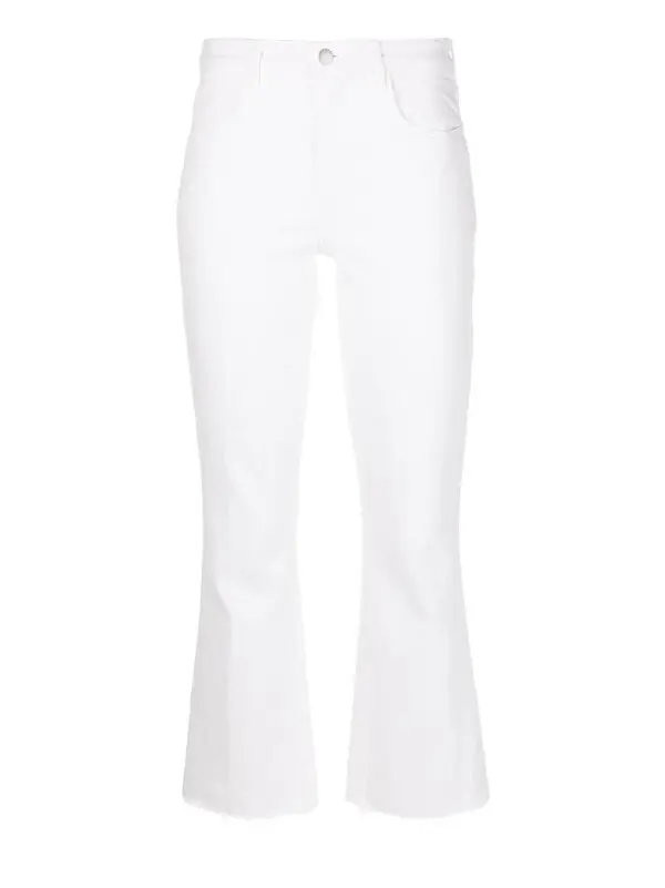 L'Agence High-waisted Cropped Flare Jeans - White