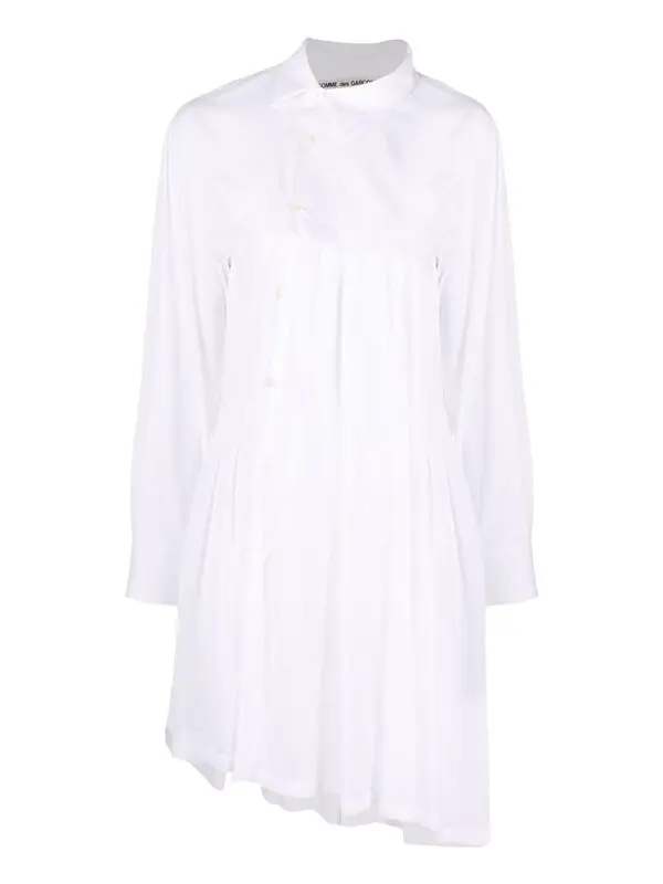 Comme Des Garçons Asymmetric Pleated Shirt - White