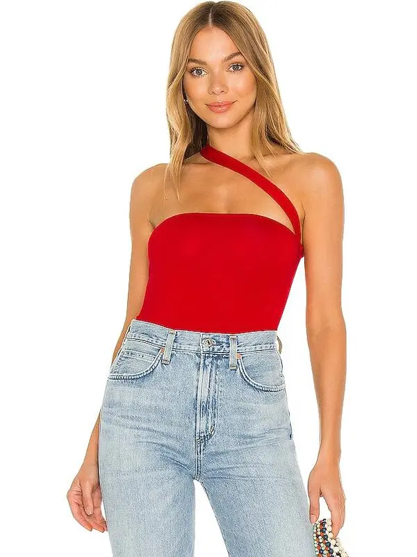 Superdown Rony Asymmetrical Bodysuit - Red