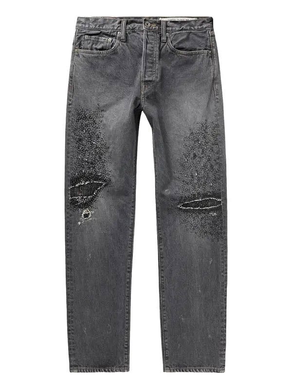 Kapital Monkey Cisco Distressed Denim Jeans - Gray