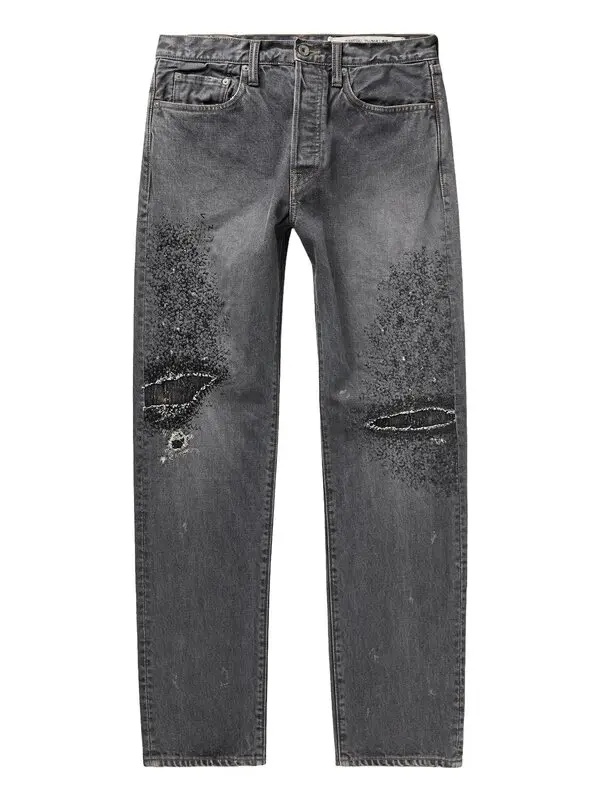 Kapital Monkey Cisco Distressed Denim Jeans - Gray